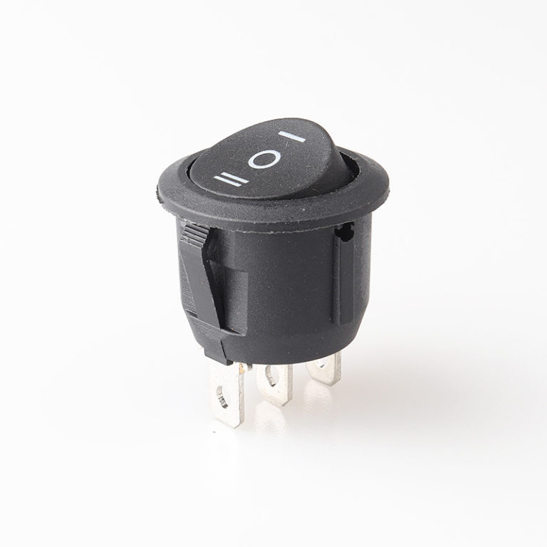 KCD2-103 3 pin 3 gears rocker switch round solid red white black - Lanz ...