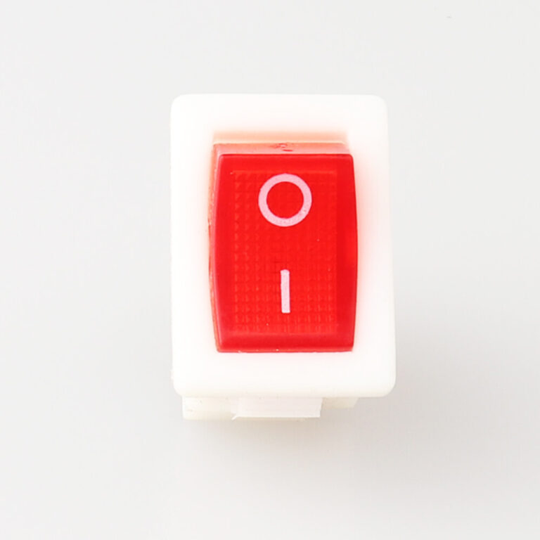 KCD1-101 white color red light Inline reset off metal rocker switch ...