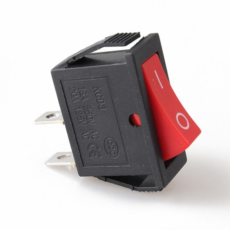 KCD3-101-2P rocker switch black+red - Lanz Electronics