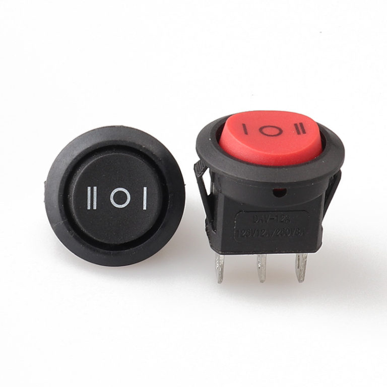 KCD2-103D 3 feet 3 gears rocker switch round solid red black - Lanz ...